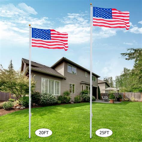 Ft Sectional Flagpole Kit Outdoor Aluminum Halyard Pole W Lot Us