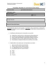 Facsímil Prueba 1 de Selección Única PLC010 2016 pdf Programa de