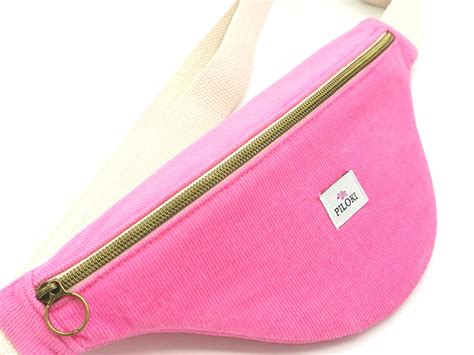 Sac banane en velours côtelé rose sac à bandoulière Piloki