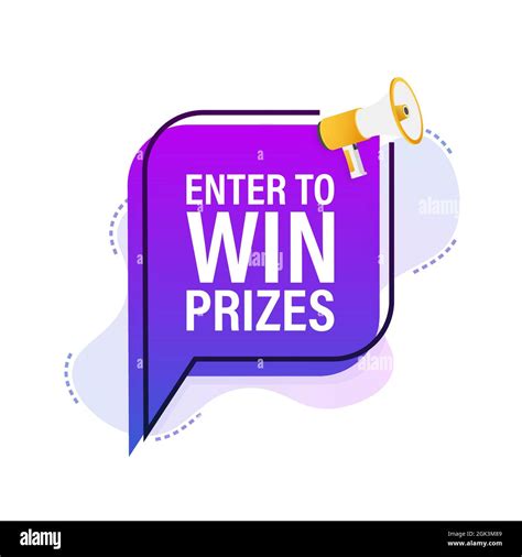 Megaphone Banner Business Concept With Text Enter To Win Prizes