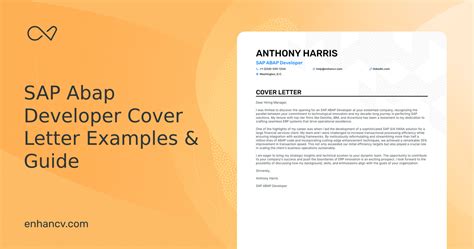 Professional SAP Abap Developer Cover Letter Examples And Template For
