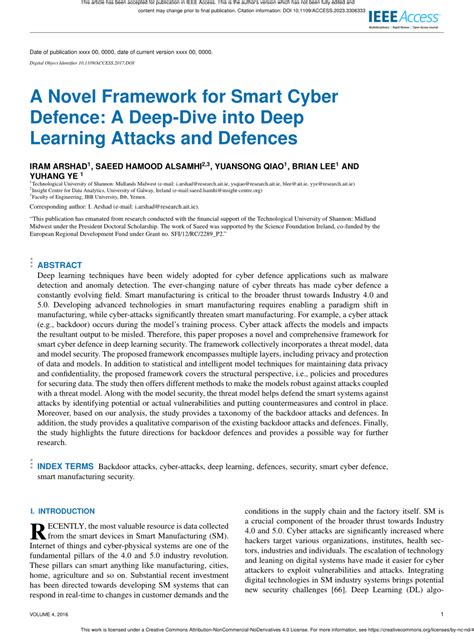 Pdf A Novel Framework For Smart Cyber Defence A Deep Dive Into Deep