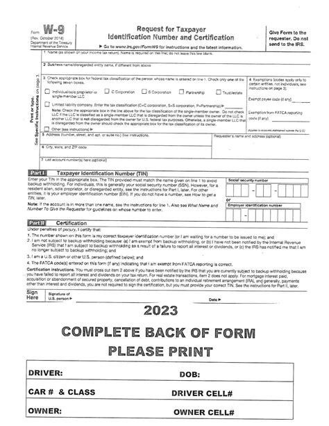 2023 W9 Printable Form Printable Forms Free Online