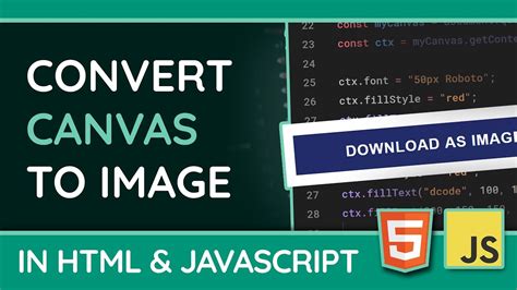 convert html5 canvas to image png or javascript tutorial youtube