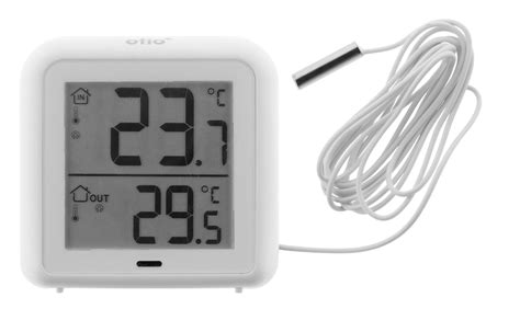 Thermomètre Hygromètre OTIO haute précision à sonde filaire blanc
