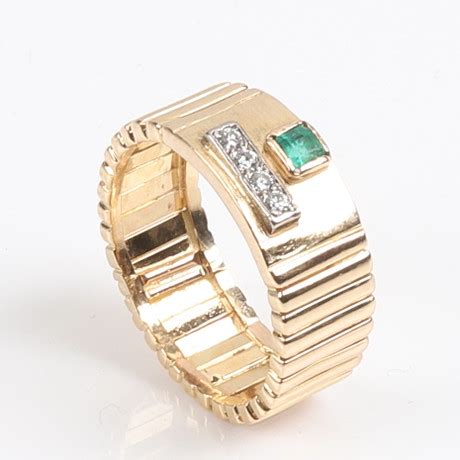 Ring K R Dguld Smaragd Briljanter Ct Smycken Delstenar