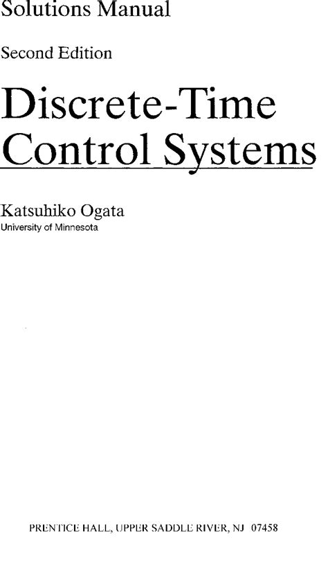 discrete time control systems manual 2nd edition katsuhiko ogata 1