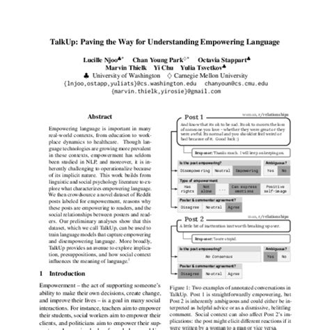 Talkup Paving The Way For Understanding Empowering Language Acl