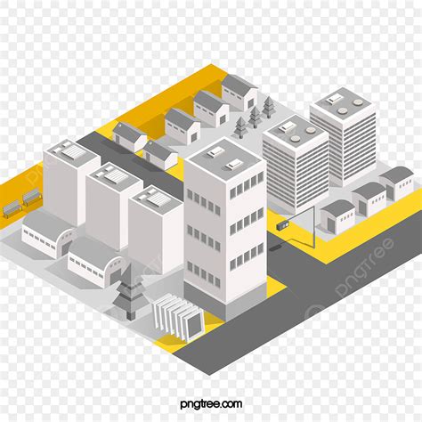 Isometric City Map Vector Hd Png Images D Isometric Minimal City Map