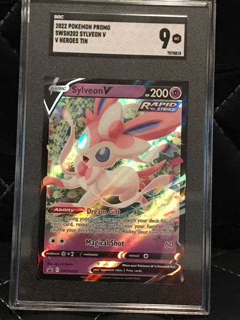 Mavin 2022 Pokemon Heroes Tins Black Star Promo Sylveon V Card