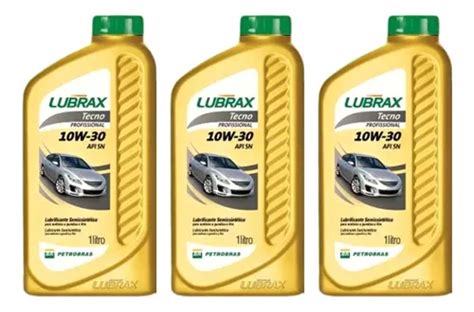 Kit 3 Litros Óleo Lubrax Tecno Profissional 10w30 Api Sn Parcelamento