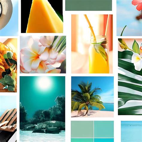 Premium AI Image Summer Mood Board Design Inspiration In A Glance