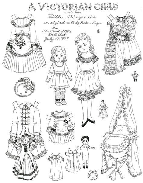 Paper Doll Dress Up Coloring Pages 1 Victorian Paper Dolls Victorian