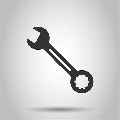 Icono de llave inglesa en estilo plano ilustración de vector de llave