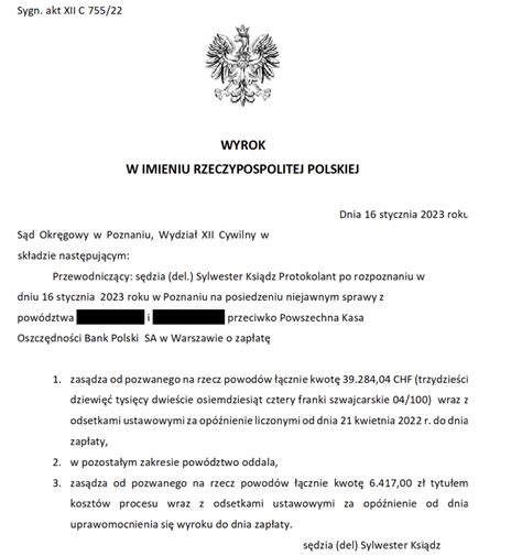 Wygrana z PKO BP S A spłacona umowa kredytu mieszkaniowego WŁASNY