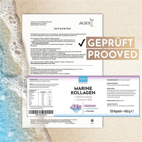 Marine Kollagen Kapseln hochdosiert 1000mg 120 Kollagen Hyaluronsäure