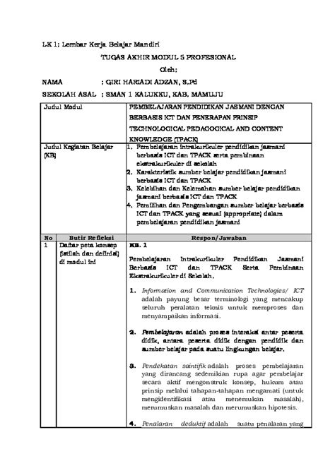 LK 1 Modul 5 Lembar Kerja Belajar Mandiri PDFCOFFEE