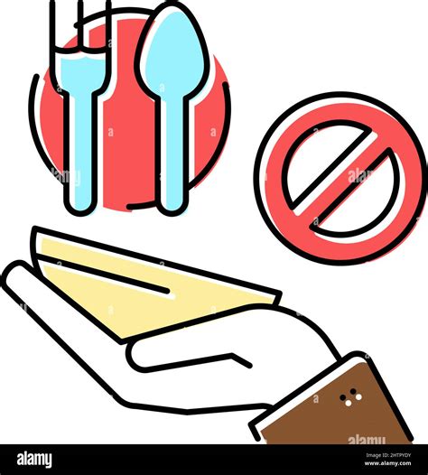 Hungry Poverty Problem Color Icon Vector Illustration Stock Vector