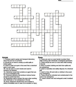Lab Safety Crossword Puzzle By Soltis S Science Shop TPT