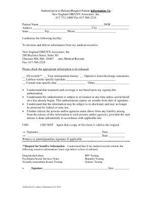 Fillable Online Medfusion Authorization To Release Request Patient