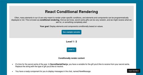 React Conditional Rendering Forked Codesandbox
