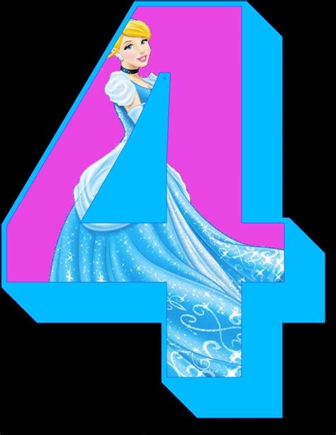 The Number Four Has An Image Of Princess Aurora