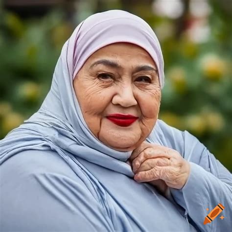Plus Size Muslim Granny Wearing Lipstick Portrait Hd On Craiyon