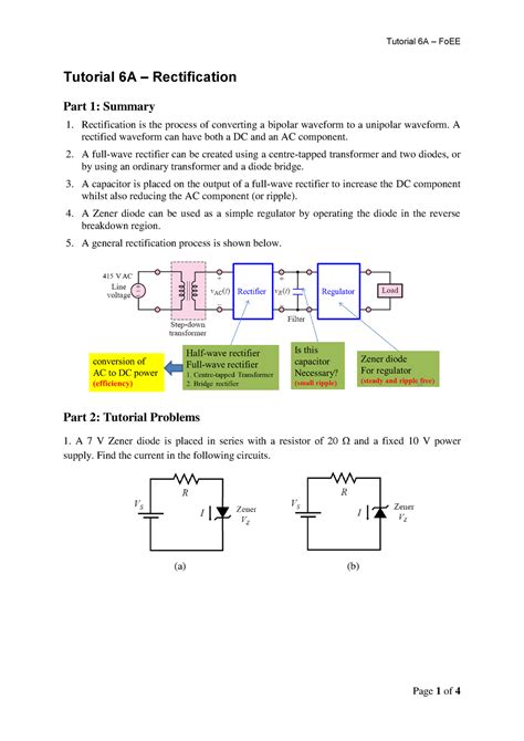 Tutorial 6A Fundamentals Of Electrical Engineering Tutorial 6A FoEE