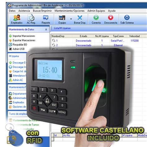Control de Acceso por huella dactilar RFID con función de ALARMA