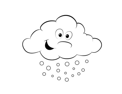 Desenho De Nuvem Gotas De Chuva Para Colorir Tudodesenhos