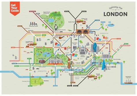 Map Of London UK With Tourist Attractions Best Tourist Places In The