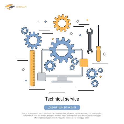 Premium Vector Technical Service Flat Contour Style Vector Concept