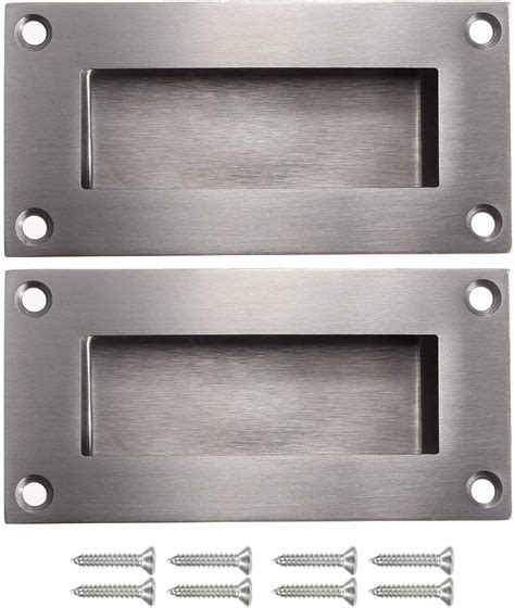 Lot de 2 poignées de porte coulissantes rectangulaires encastrées