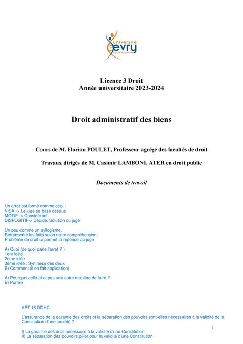 Fascicule de TD DAB 23 24 Licence 3 Droit Année universitaire 202 3