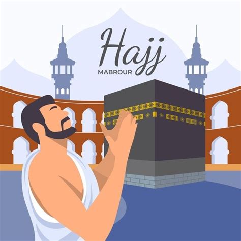 Free Vector Islamic Hajj Pilgrimage Illustration Desain Brosur