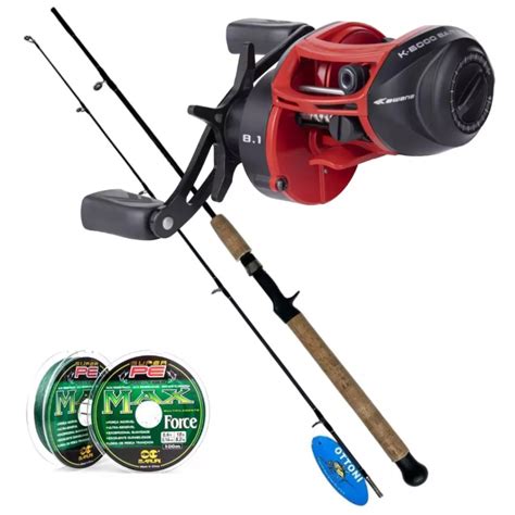 Kit Pesca Carretilha Maruri Kawana Bait Anticabeleira Vara
