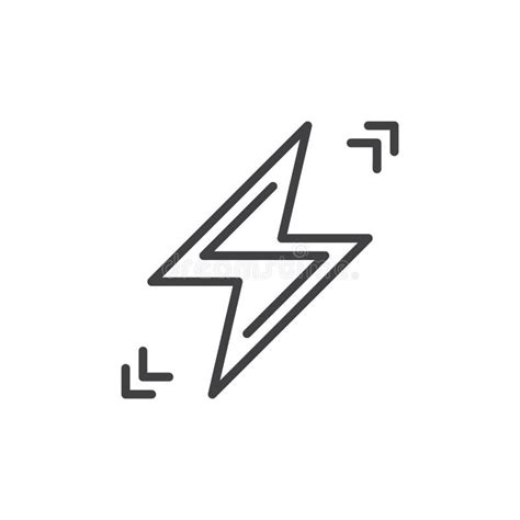 Línea Icono Muestra Del Vector Del Esquema Pictograma Linear Del Rayo
