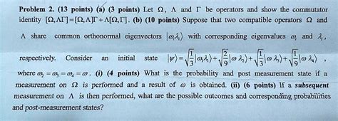 solved problem 2 13 commutator identity and measurement outcomes let a and t be operators and