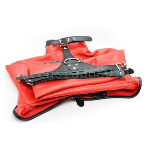 BDSM Bondage PU Leather Set Female Asylum Straight Jacket Costume Body