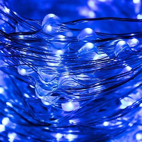 Lampki choinkowe 100 LED druciki mikro na prąd niebieskie CL0080