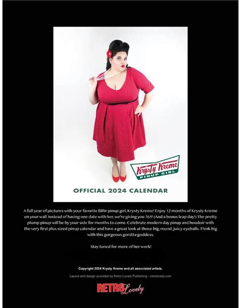 Krysty Kreme BBW Pinup Calendar Etsy