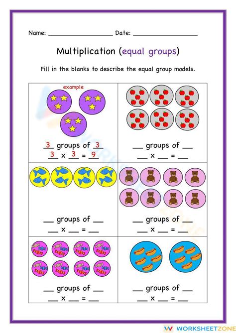 Multiplication Equal Groups Worksheet
