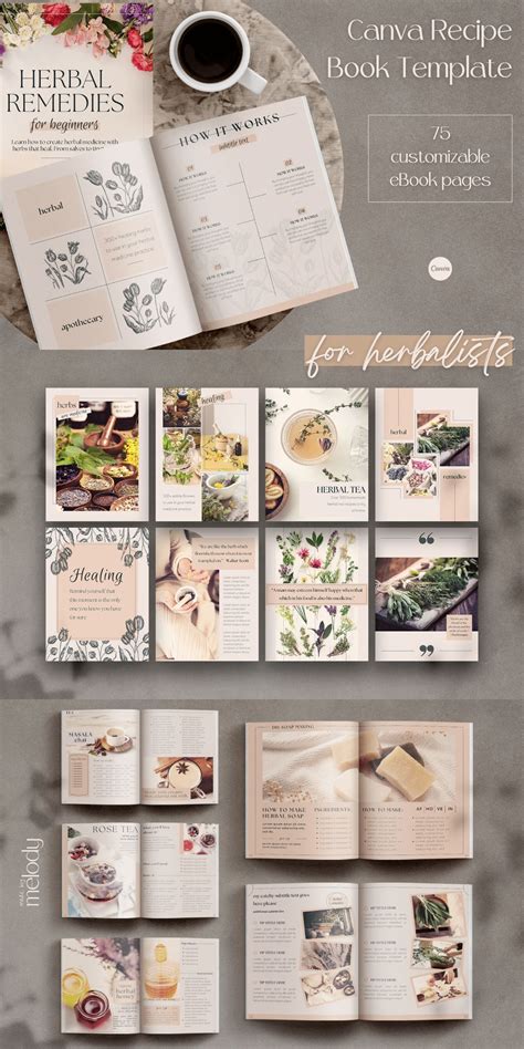 Canva Recipe Book Template For Herbalists Flora