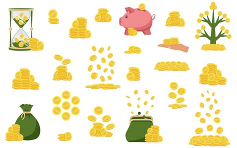 Münzen Stapel von Gold Münzen golden Münze Haufen Geld Stapel und