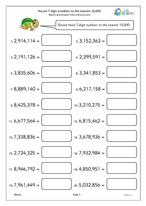 Round 7 Digit Numbers To The Nearest 10 000 Number And Place