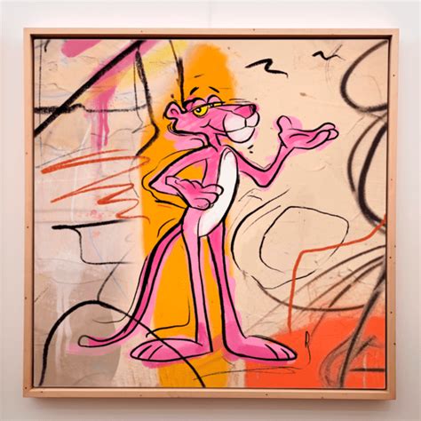 Original Fine Art Artista Pintor Alan Obra Pink Panther Art Core