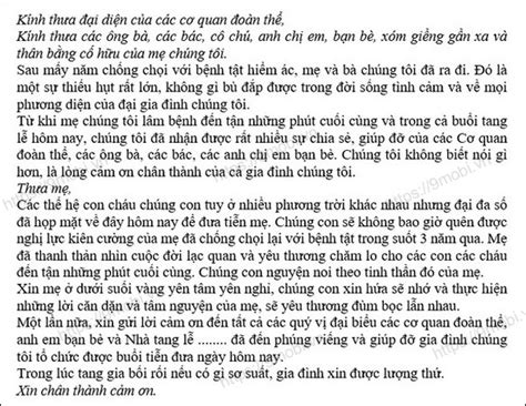Lời cảm tạ sau tang lễ lời cảm ơn đám hiếu ý nghĩa chân thành nhất