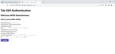 tabs azure ad sso sample c code samples microsoft learn