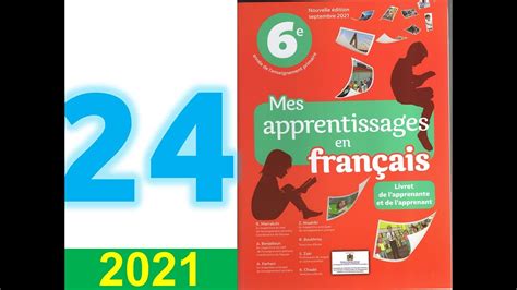 mes apprentissages en français 6 ème année primaire page 24 25 2021