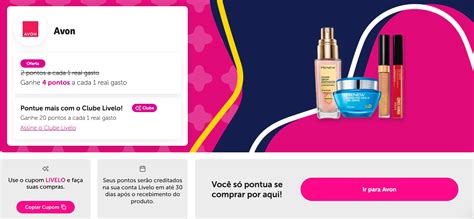 Livelo oferece até 20 pontos por real gasto na Avon Natura Farmácias